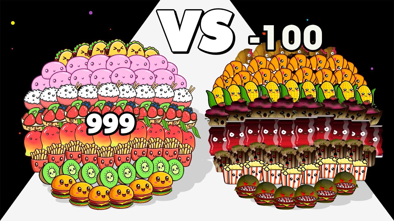 SNACK RUN! /vs FOOD RUN ∞ ASMR Gameplay Android iOS • Crowd Merge Math ...