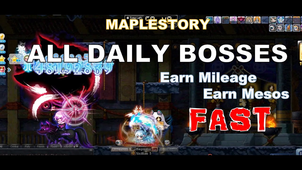 MAPLESTORY 2020 | All Daily Bosses (How to earn mesos and mileage ...
