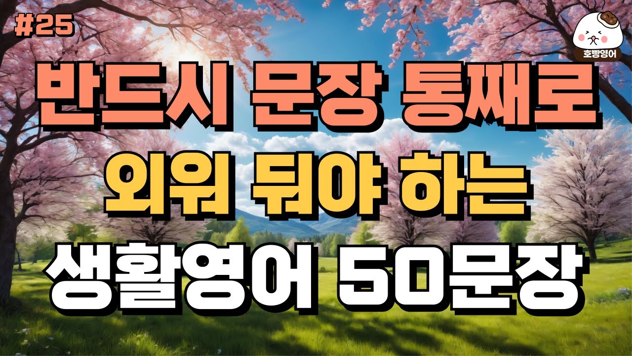 생활영어 25탄 기초영어회화 50문장 반드시 외워 놔야 하는 문장들 쉽고 짧은 생활영어 1시간 연속듣기 Youtube
