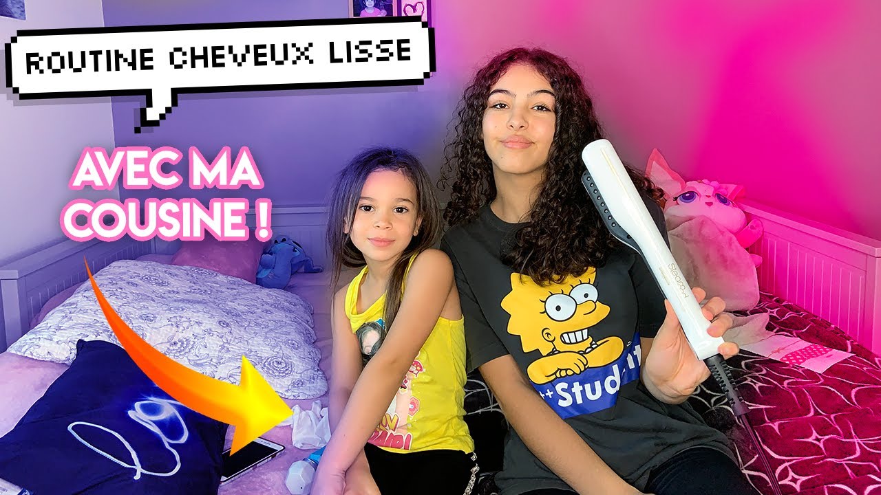 Routine Cheveux Lisse Avec Ma Cousine Youtube