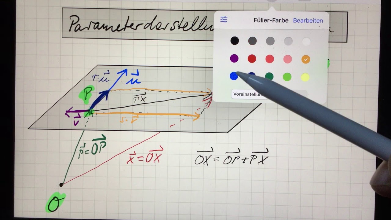 Mathematik K 1 Parameterdarstellung einer Ebene (Parametergleichung ...