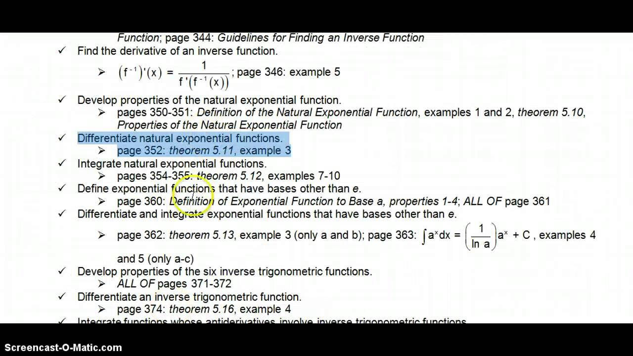 Derivative of Natural Exponential Functions - YouTube