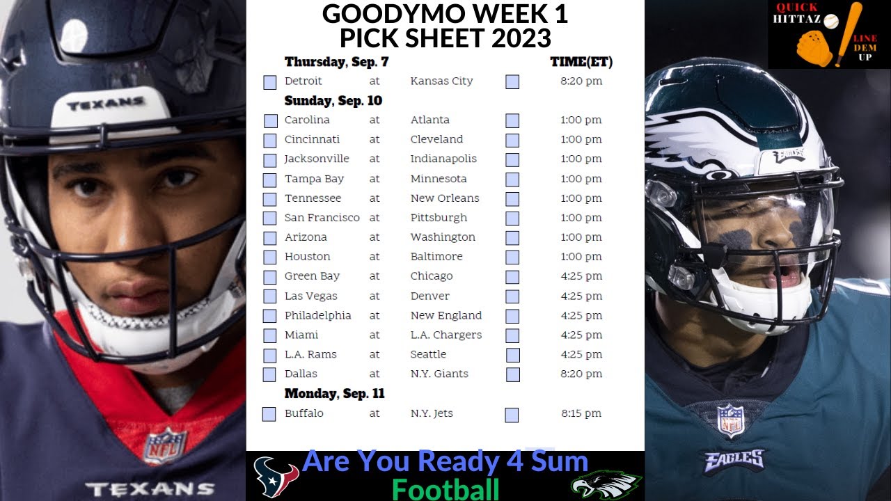 Start Of NFL Regular Season l Line Dem Up l Goodymo NFL Week 1 Picks l ...