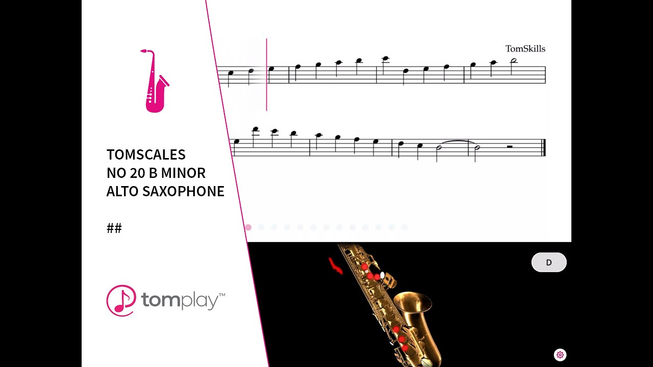 B Minor Alto Saxophone Scale (Sheet Music and Backing Track) 🎷 - YouTube