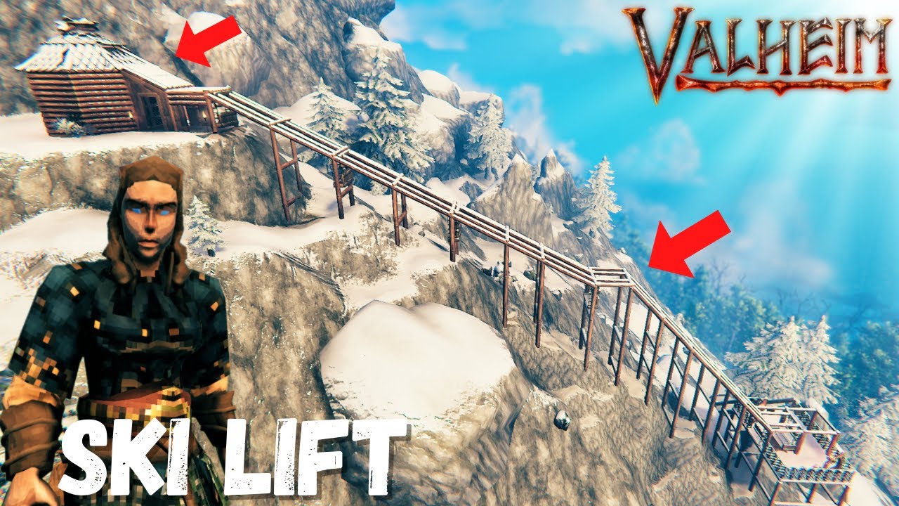I Built A Snow Ski Lift In Valheim | Time-Lapse Building Ideas - YouTube