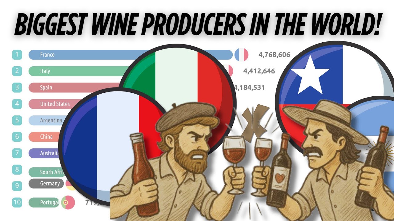 Top 10 Wine Producing Countries | Wine Production by Country Over Time ...