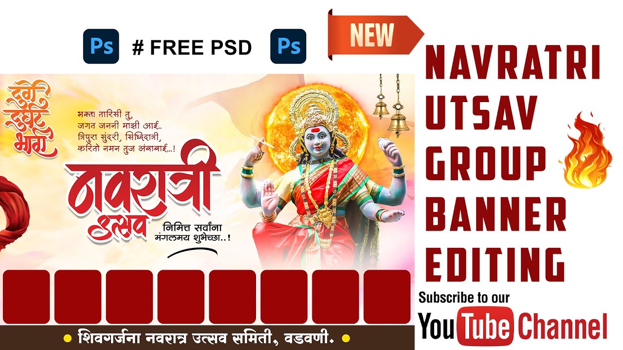 Navratri Utsav Banner Editing 2023 || 8x12 Flex Design || Free PSD File ...