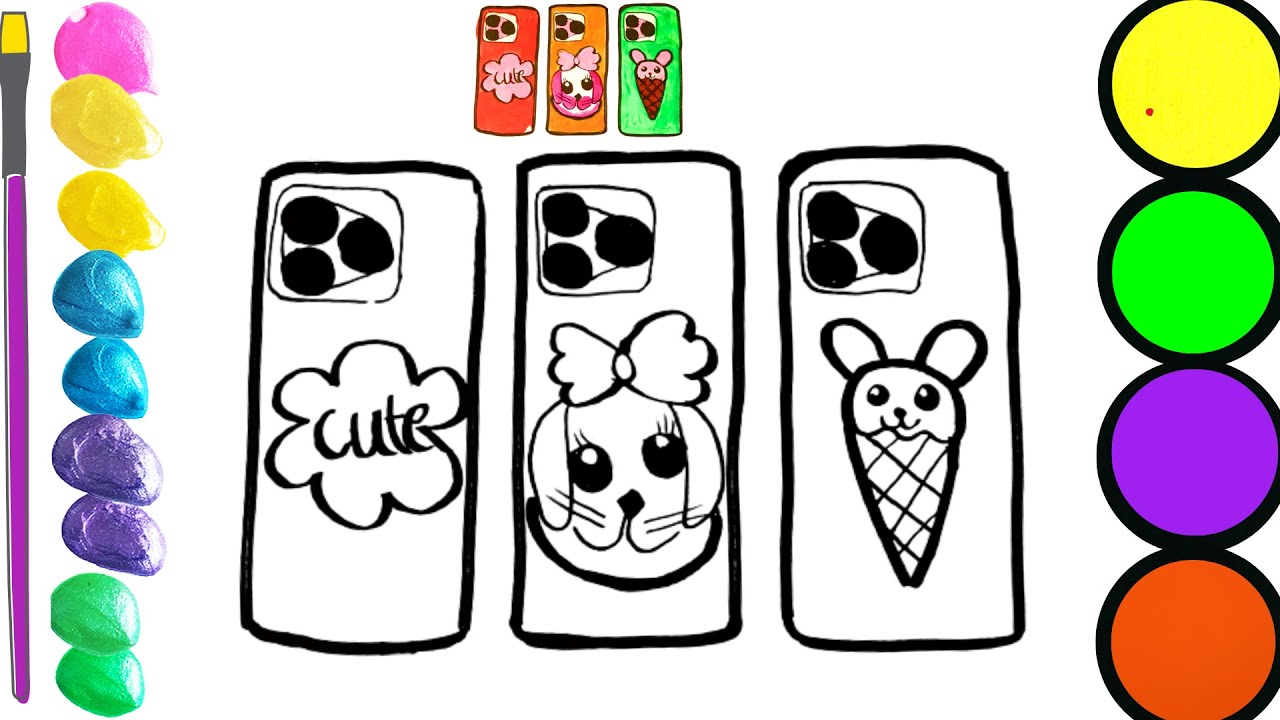 Cute Cover Case For iPhone 16 Pro Max Drawing & Learn Colors / Videos ...