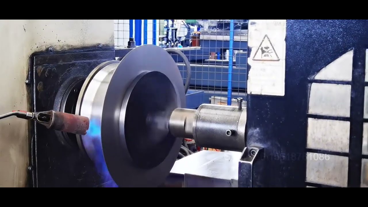 CNC metal spin forming machine - YouTube