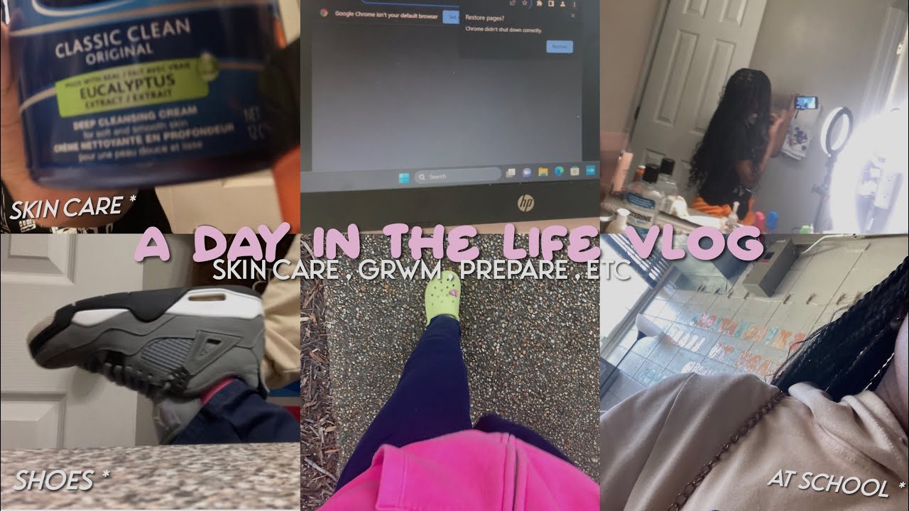Day in the life vlog/grwm for school skin care , grwm,prepare,etc ...