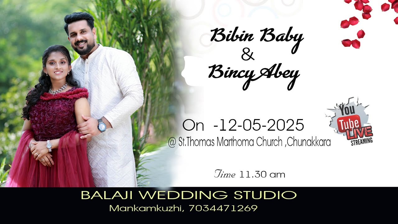 BIBIN BABY & BINCY ABEY II WEDDING LIVESTREAM II ON 12-05-2025 II 11.30 ...