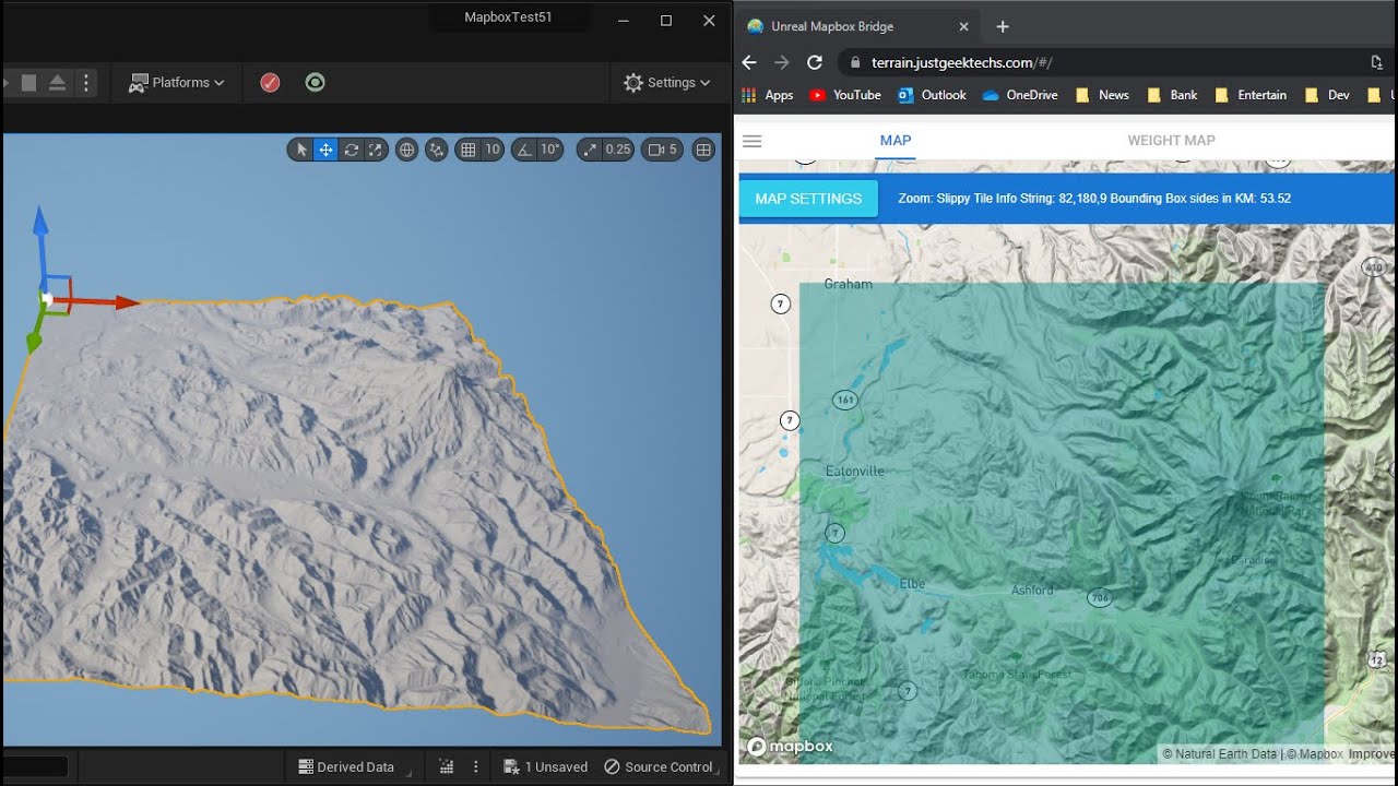 Unreal Mapbox Bridge -- Part 1 Demo - YouTube