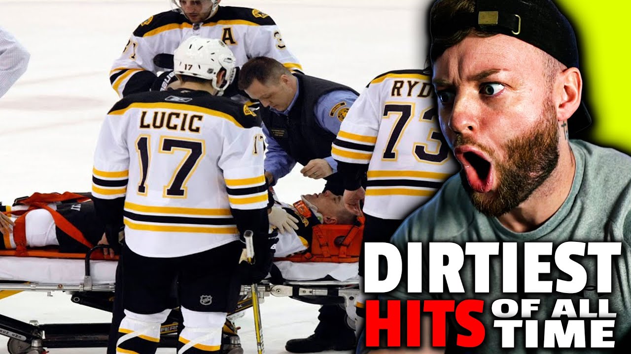 Reacting to NHL Dirtiest Hits Of All Time! - YouTube