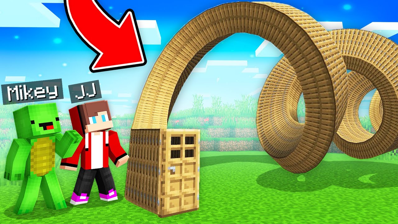 JJ and Mikey Found a NEW LONGEST SPIRAL DOOR in Minecraft Maizen! - YouTube