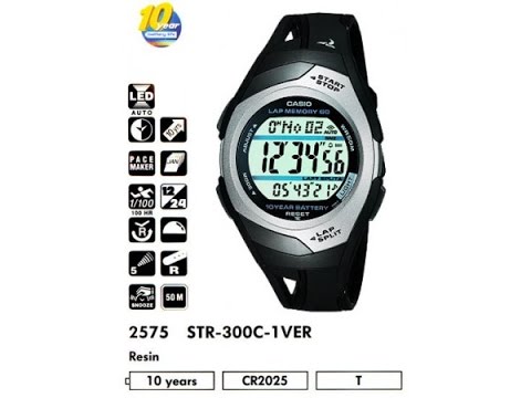 Обзор часов для бега Casio STR-300C-1VER - YouTube