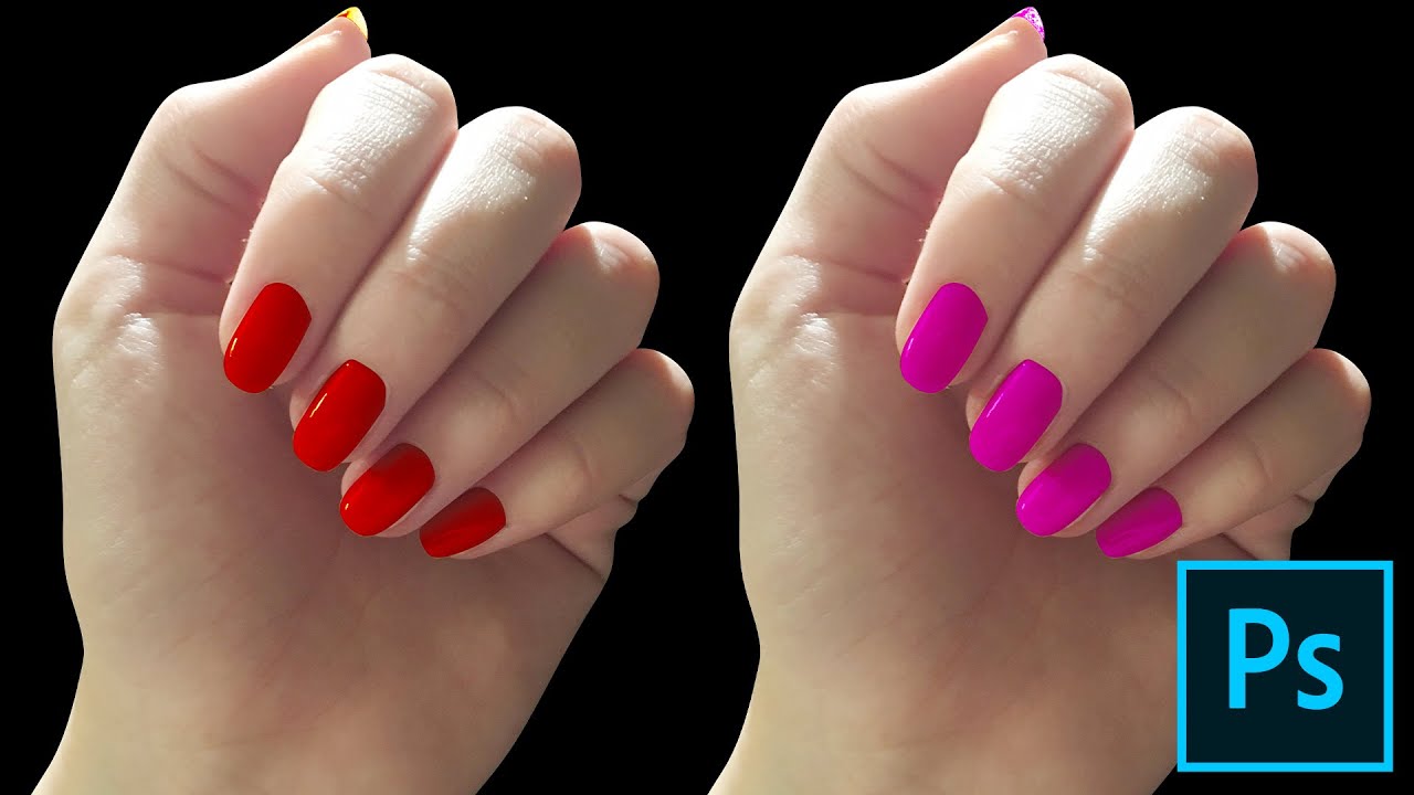 How to Change Fingernail Polish Color in Photoshop CC - YouTube