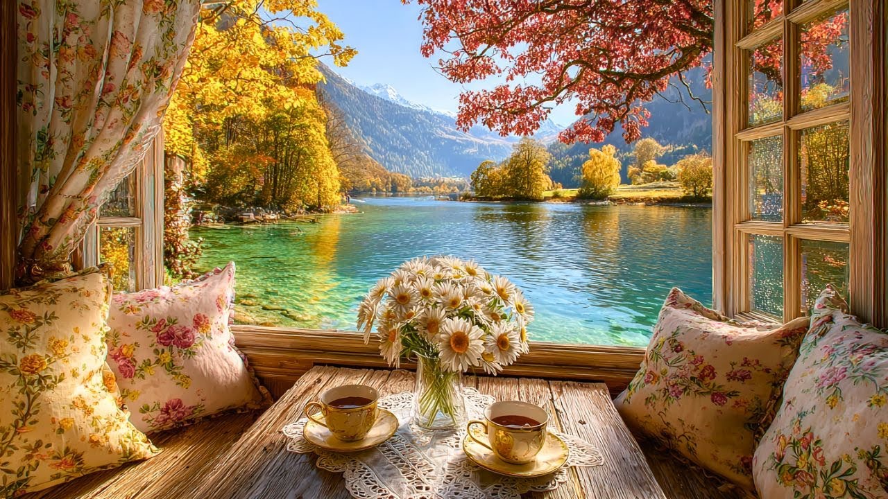 Serenity Autumn by the Cozy Window – Relaxing Water Sounds and Birdsong ...