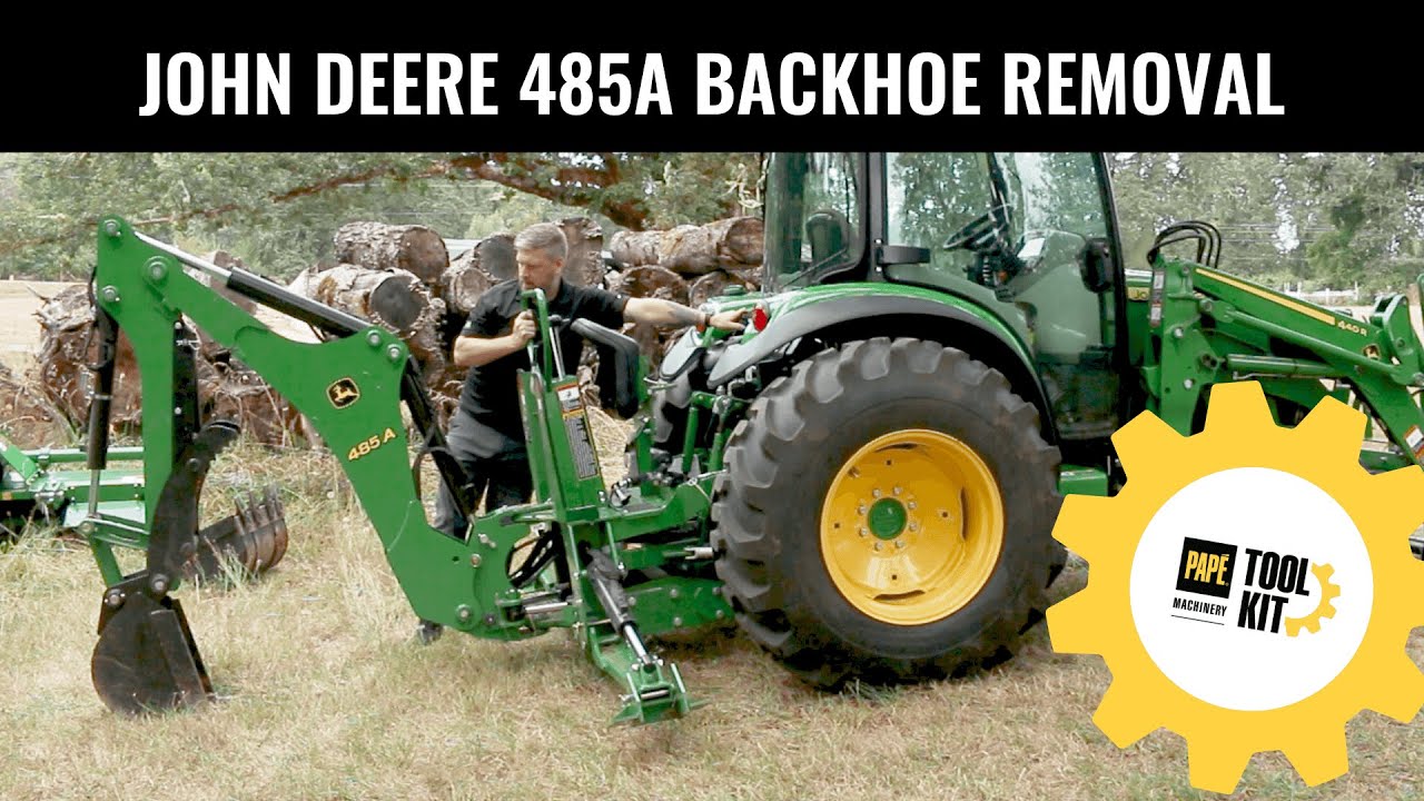 John Deere 485A Backhoe Removal - YouTube