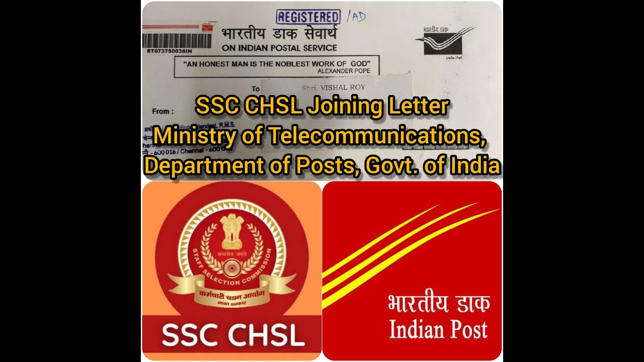 SSC CHSL, Air Mail Sorting Assistant Joining Letter, received from ...