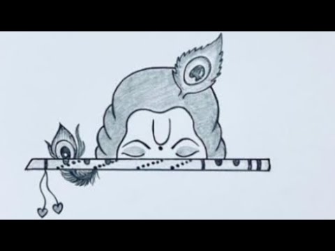 Krishna half face drawing | how to draw Krishna drawing | easy pencil ...