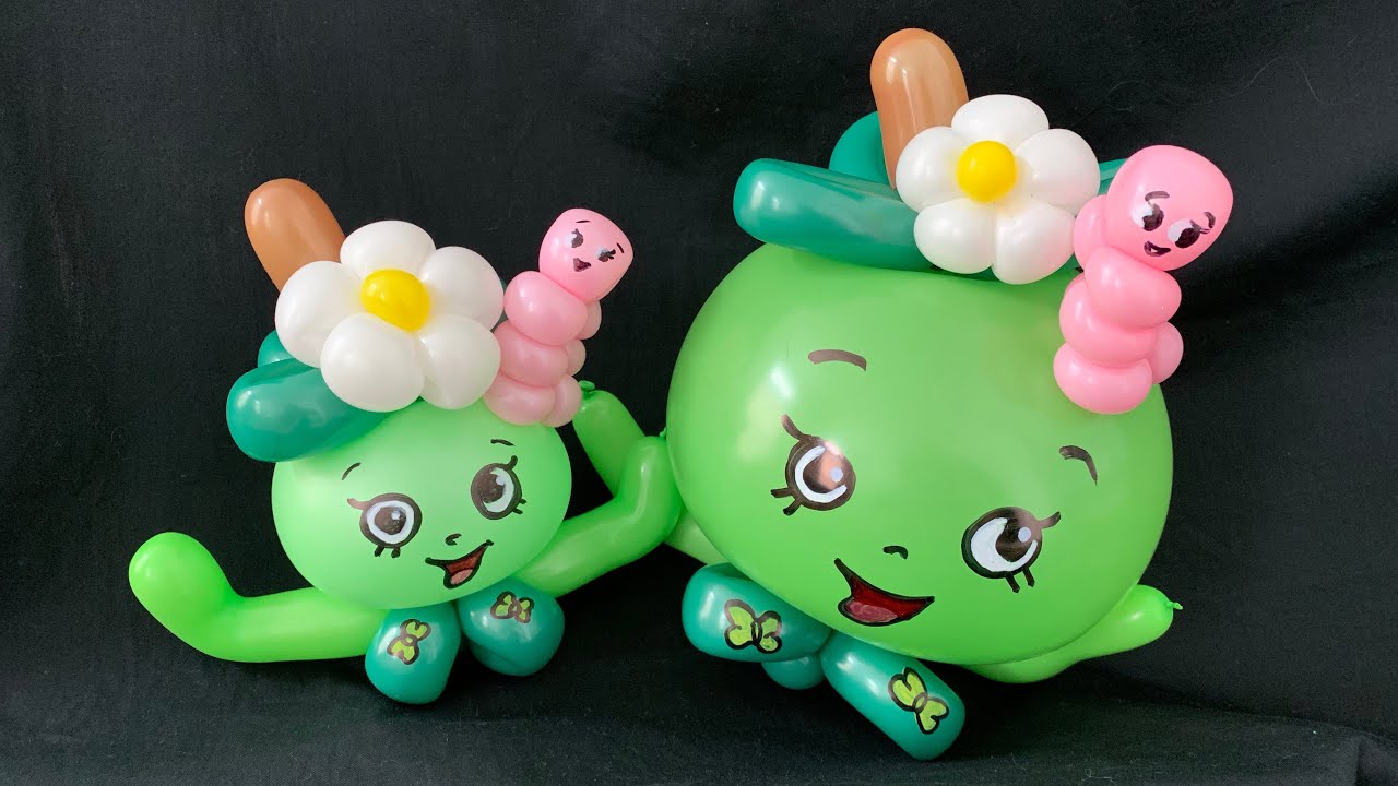 Shopkins apple balloon tutorial, globoflexia, balloon twisting, balloon ...