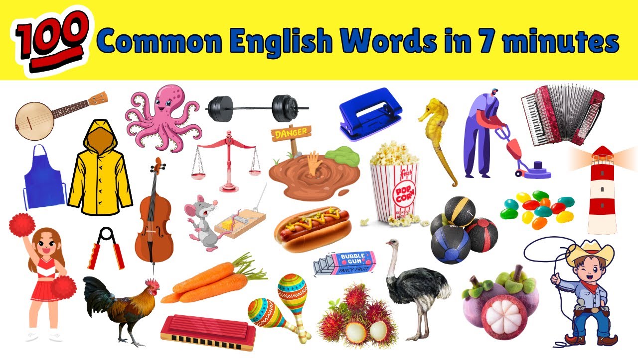 Learn 100 Common English Words in 7 minutes - YouTube