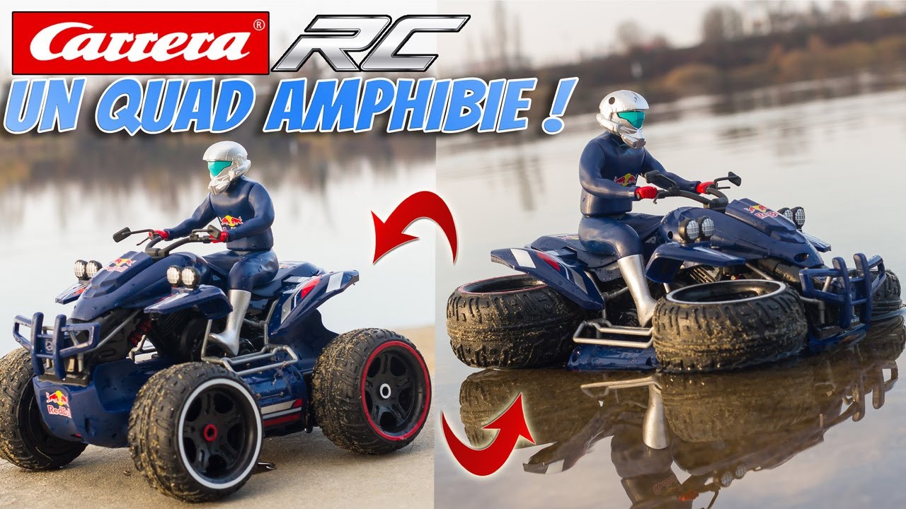 Un quad amphibie Le Quadbike Redbull CARRERA RC va sur l'eau! Unboxing ...