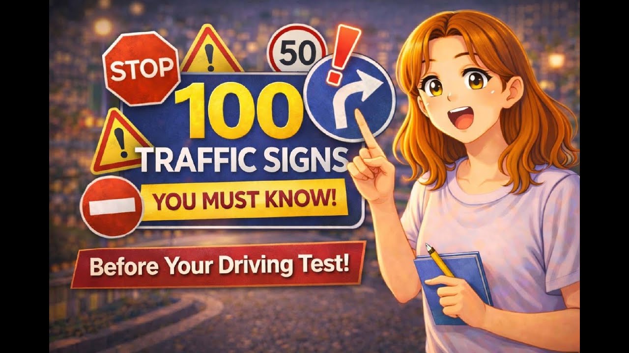 100 Traffic Signs in English 🚦 | Pass Your Driving Test with Confidence ...