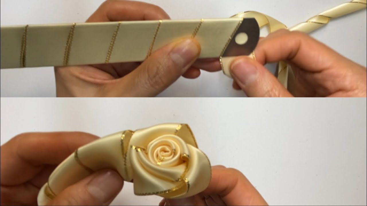 DIY Amazing Ribbon Flower Trick/ Easy Ribbon Flower Making/ Rose ...