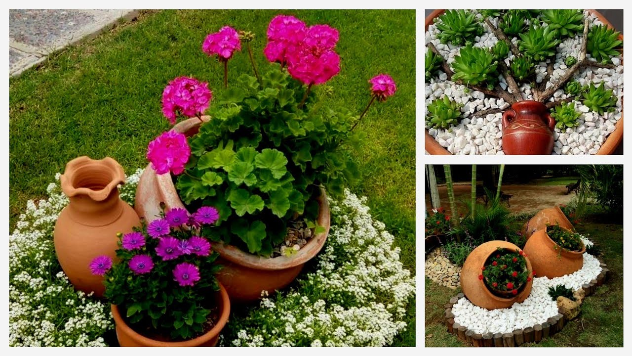 DECORAÇÃO DE JARDIM COM VASOS DE BARRO/MODELOS PRA VOCÊ INSPIRAR ...