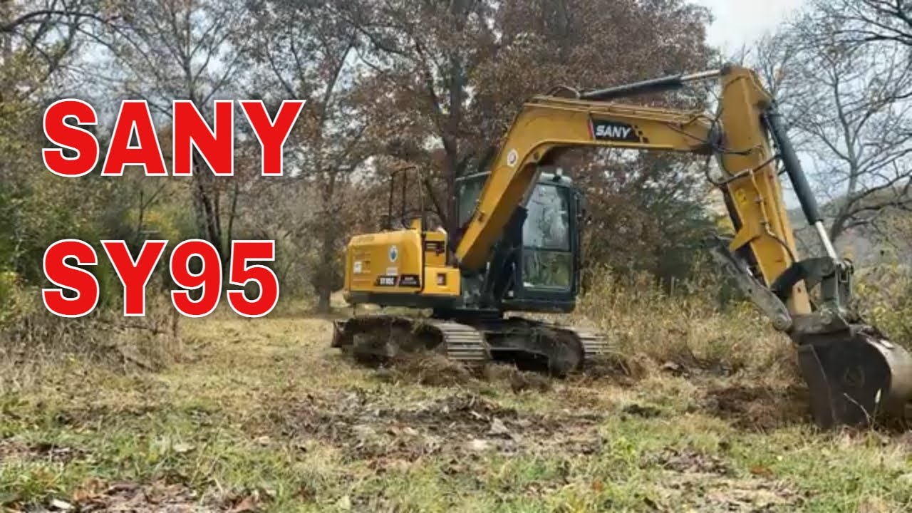 DIGGING WATERLINE WITH SANY SY95 EXCAVATOR! - YouTube