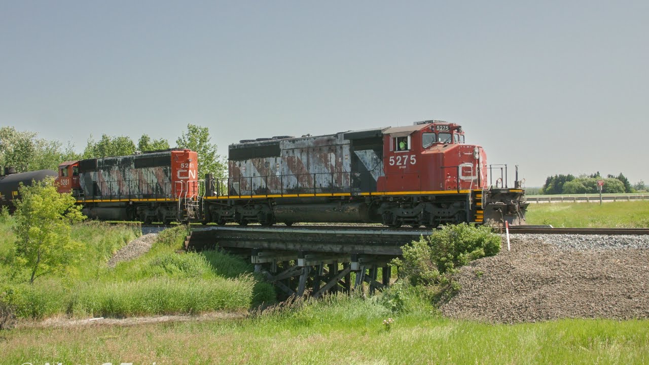 CN L511 Crossing a Wooden Trestle and Entering the Scotford Yard, Fort ...