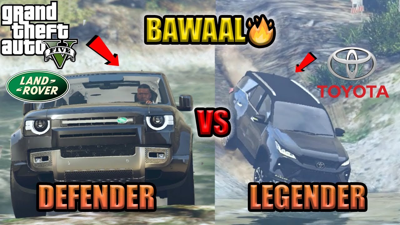 GTA-5🔥| DEFENDER VS FORTUNER LEGENDER OFFROAD COMPETITION😱 - YouTube