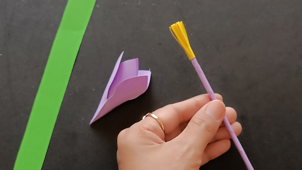 How to Make Crocus Flowers from Origami Paper || DIY Crocus Flowers ...