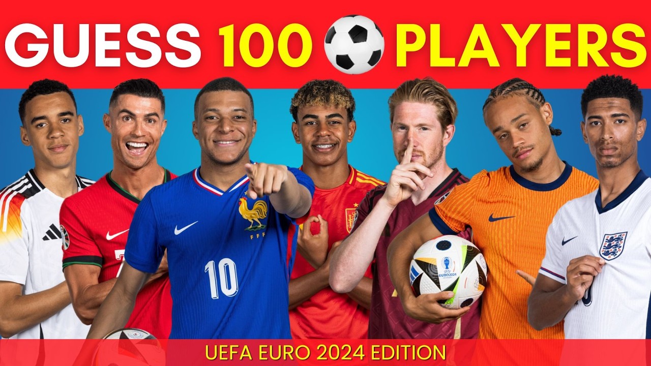 Guess 100 Football Players in 3 seconds | UEFA Euro 2024 ⚽| Football ...