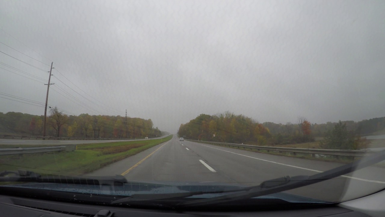 Ohio drive in autumn in the rain (4k video) - YouTube