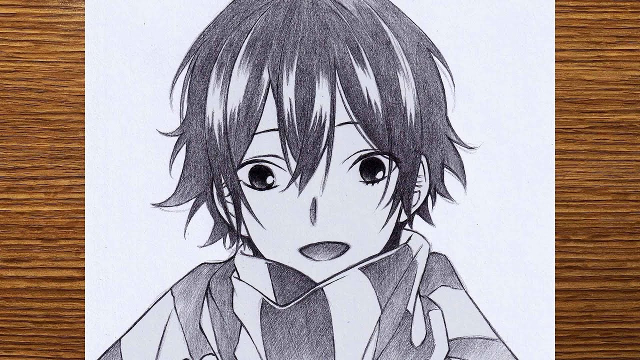 Anime sketch | how to draw Miyamura step-by-step - YouTube