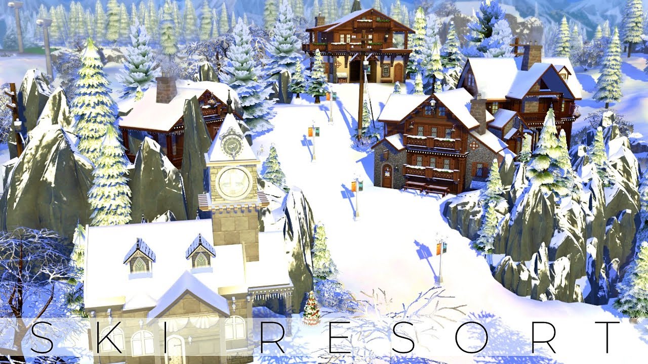 The Sims 4 Speed Build | ALPINE SKI RESORT | NOCC - YouTube
