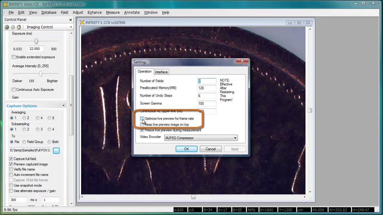 INFINITY ANALYZE QUICK TIP: INFINITY1-2CB display frame rate - YouTube