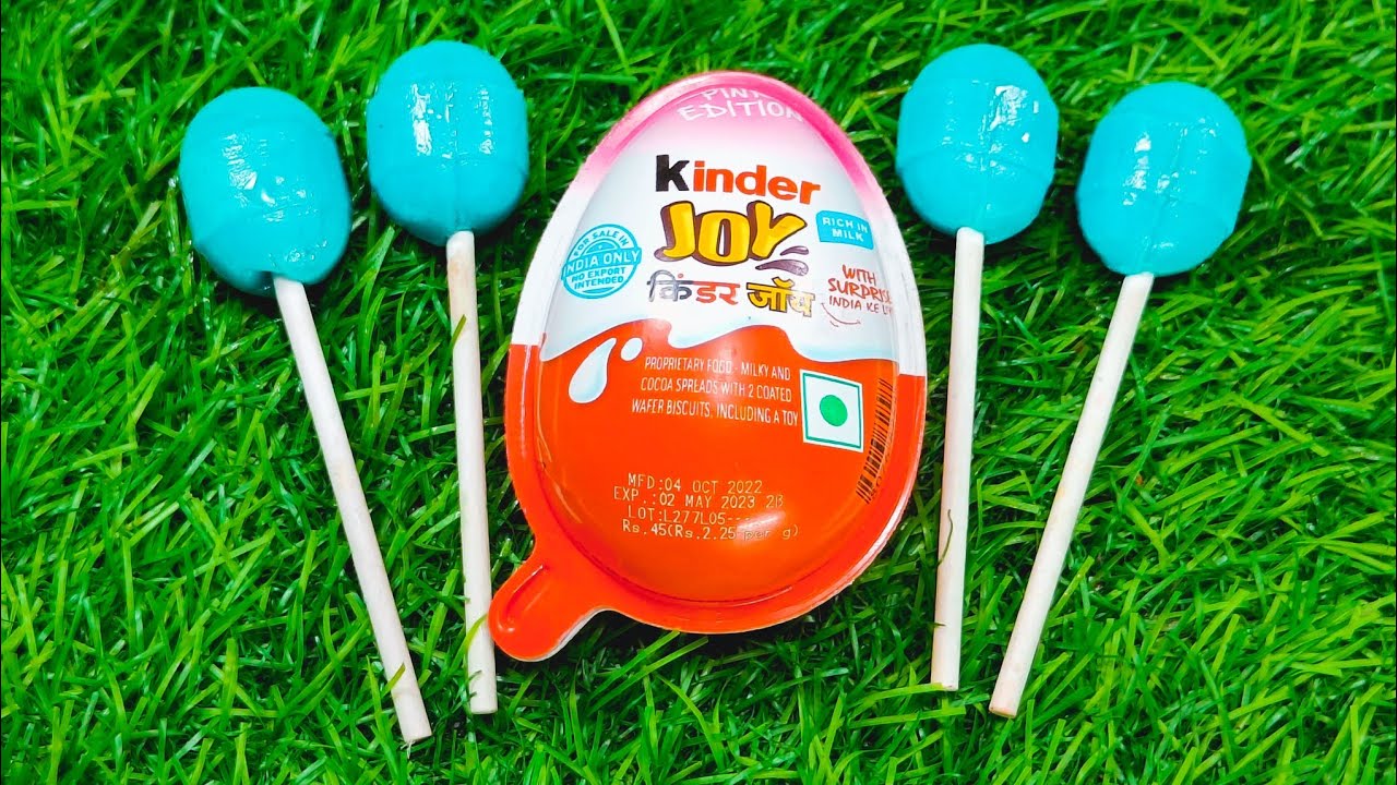Kinder Joy & 4 Piece Sayan Colour Lollipop Unpacking ASMR Videos - YouTube