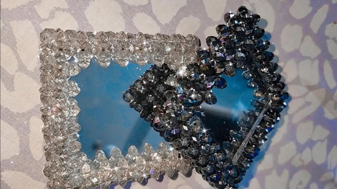How to make a Beaded Mirror | Beaded Mirror Tutorial| DIY Beaded Mirror ...