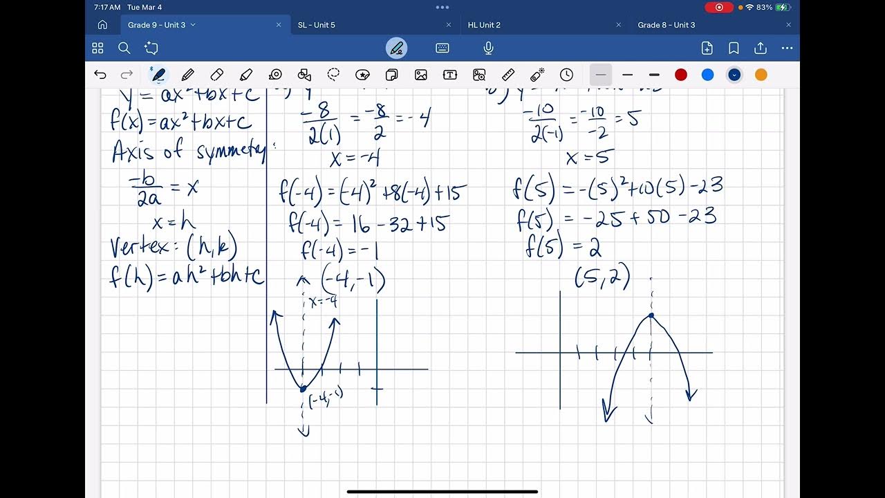 Graphing Quadratic Functions - Day 1 - YouTube