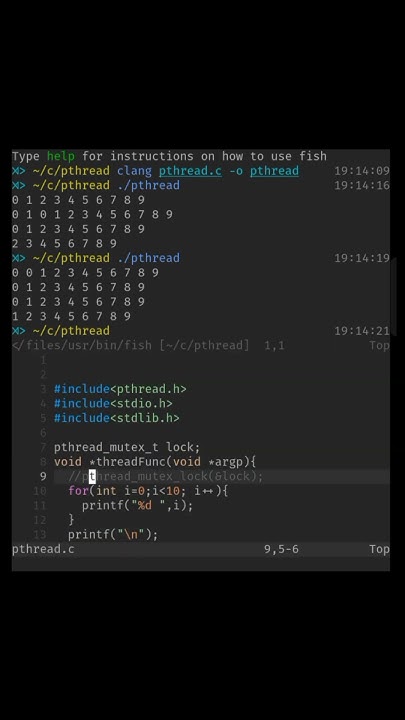 pthread / posix thread, thread syncronization #coding #clang #programming #vim #shorts - YouTube