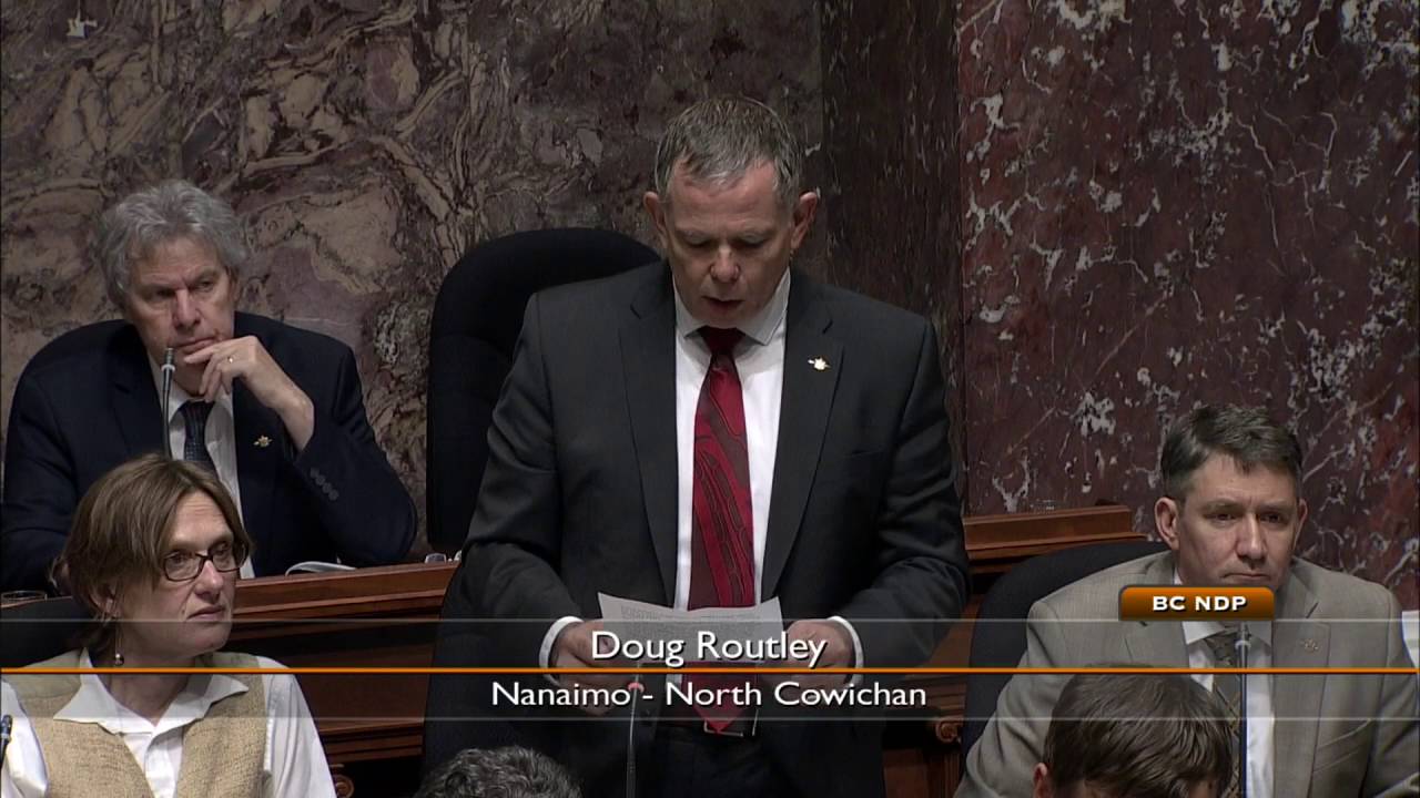 Doug Routley's statement on the Esquimalt and Nanaimo Railway - YouTube