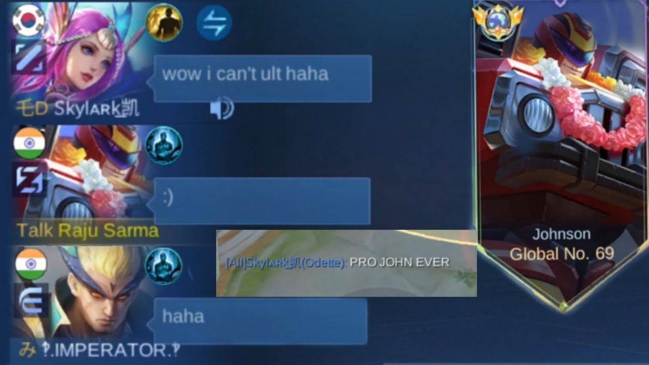 TANK JOHNSON HELPING ODETTE TO USE ULTIMATE SKILL😝😝 ~ mobile legend ...