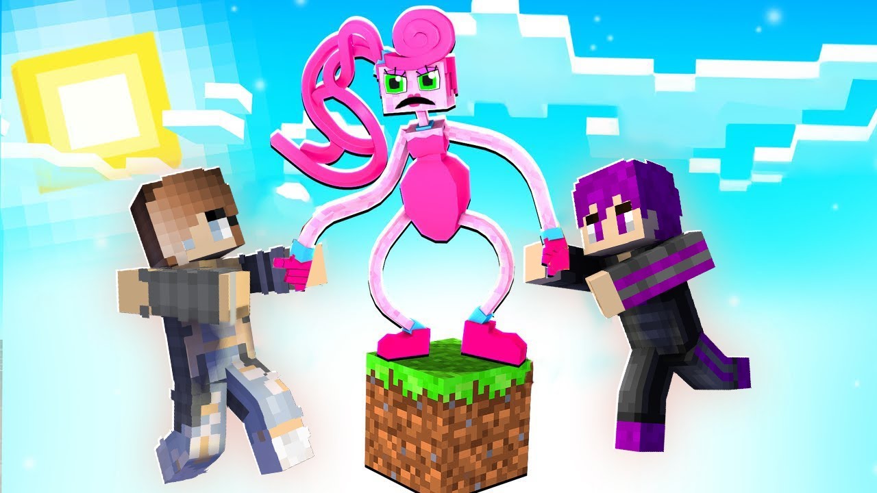 ماين كرافت : تحدي بلوك واحد فقط ولكن مع ام ارجل طويلة #4 | Minecraft ...