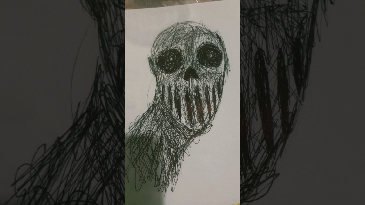 creepy ghost scribble drawing #shorts - YouTube