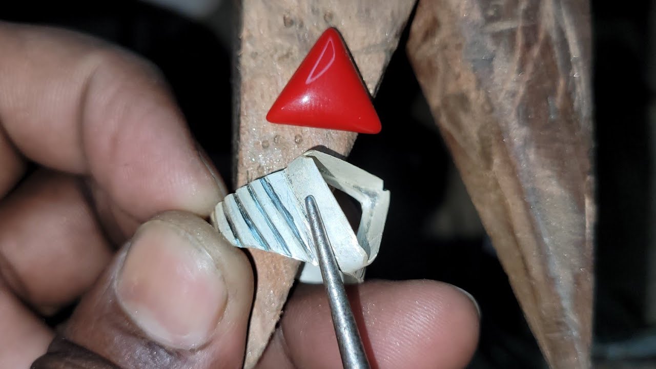 Triabhuj raktaprabal ring making ! New design silver ring making ...
