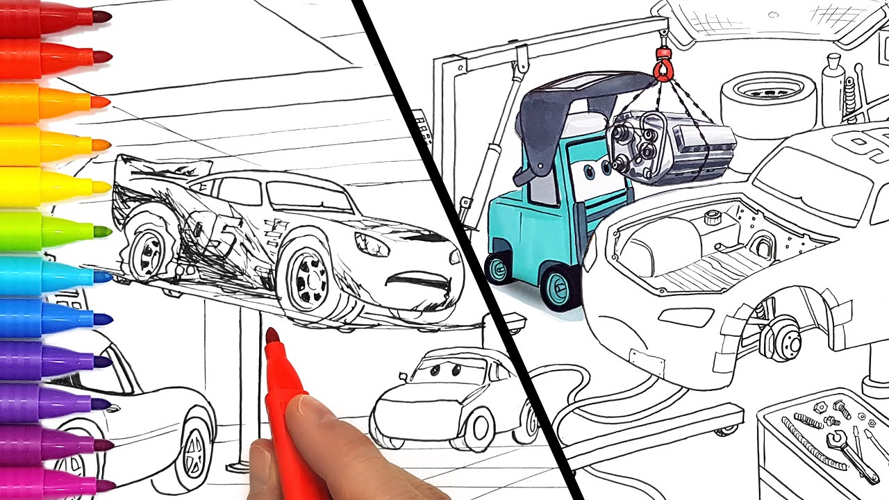 LIGHTNING McQUEEN Gets Surgery in Hospital . CARS 3 Drawing and ...