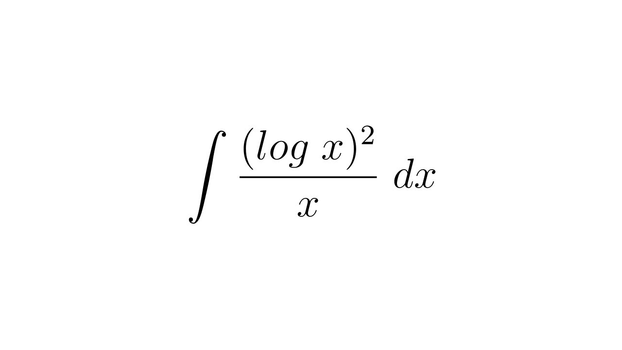Integral Of log X 2 x YouTube